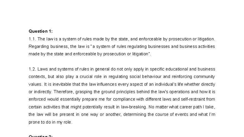 LAWS1100 Tutorial 1: Understanding Legal Systems and Government ...