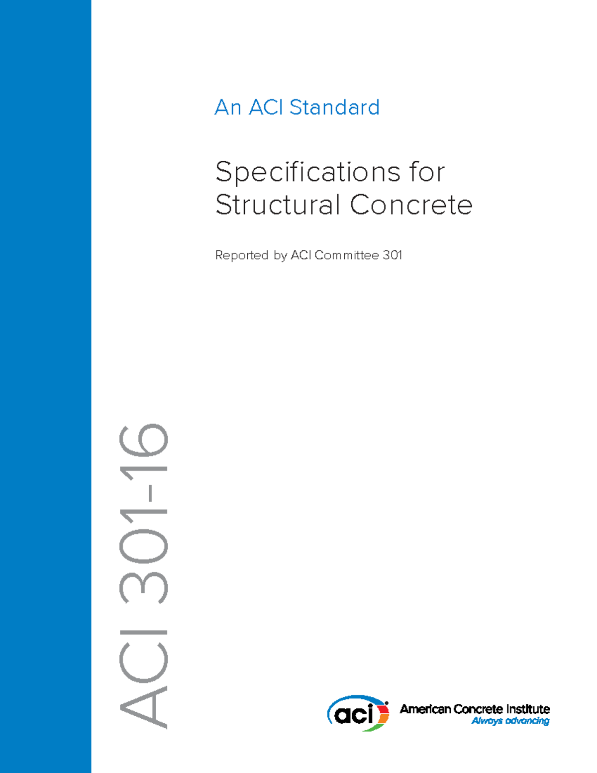 Specifications for Structural Concrete (ACI 301-16) - ACI Standards ...