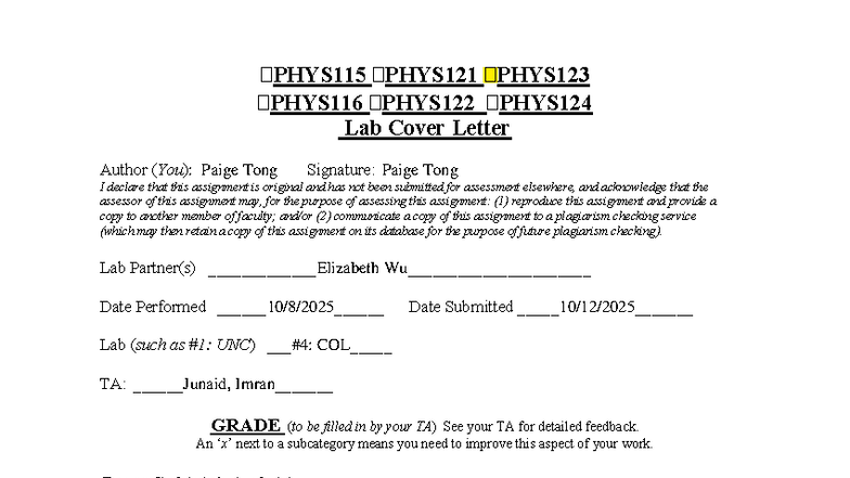 PHYS123 Lab 4: Collision Analysis and Energy Conservation Report - Studocu
