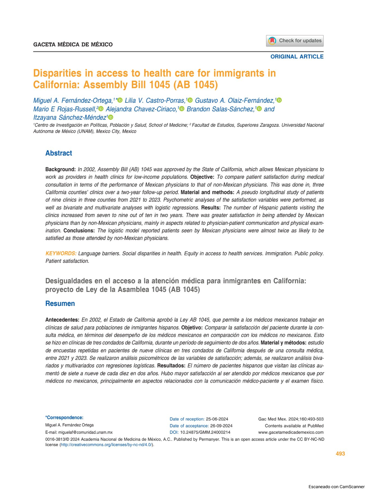 Disparities in Healthcare Access for Immigrants in California: AB 1045 ...