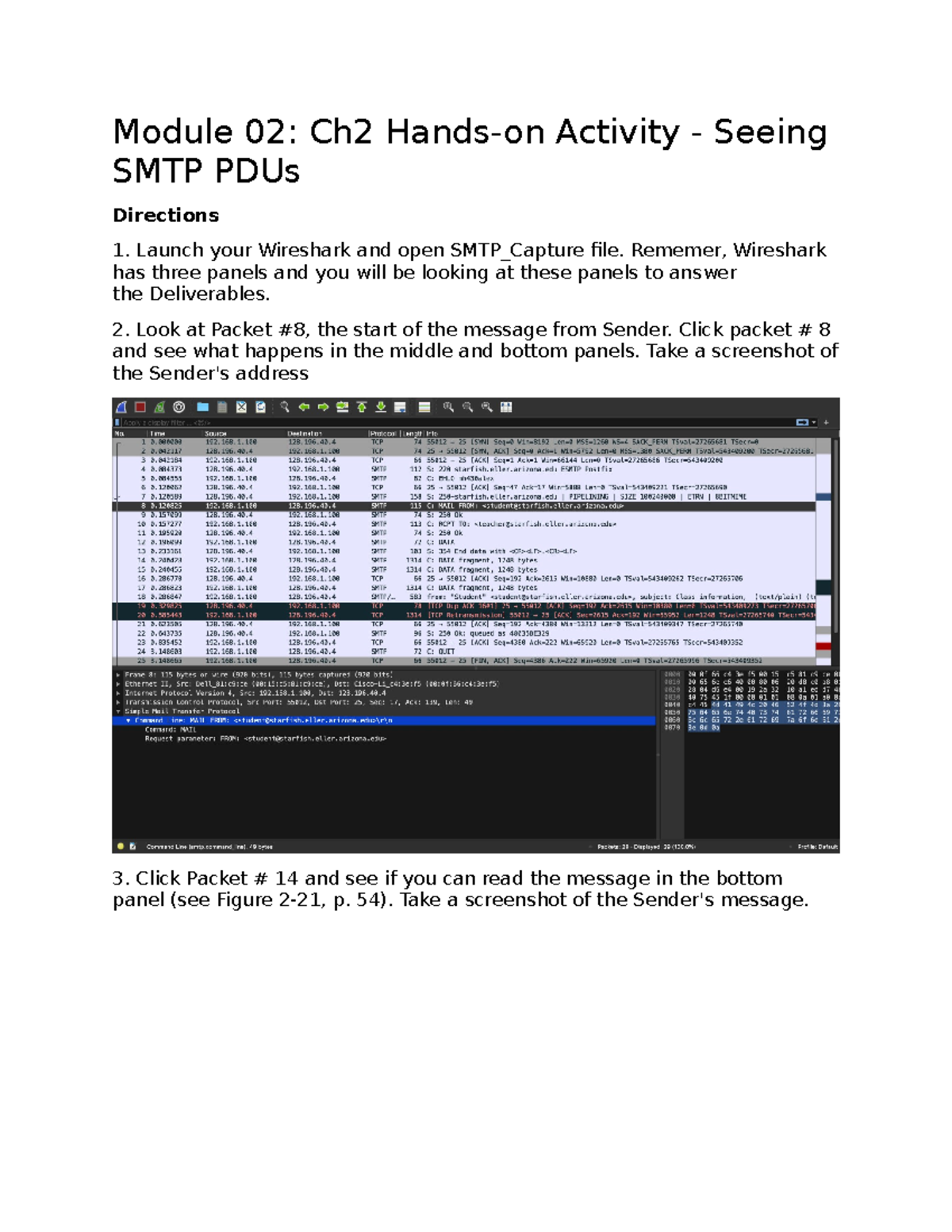 Module 02 - SMTP Hands-on Activity: Analyzing Email Protocols - Studocu