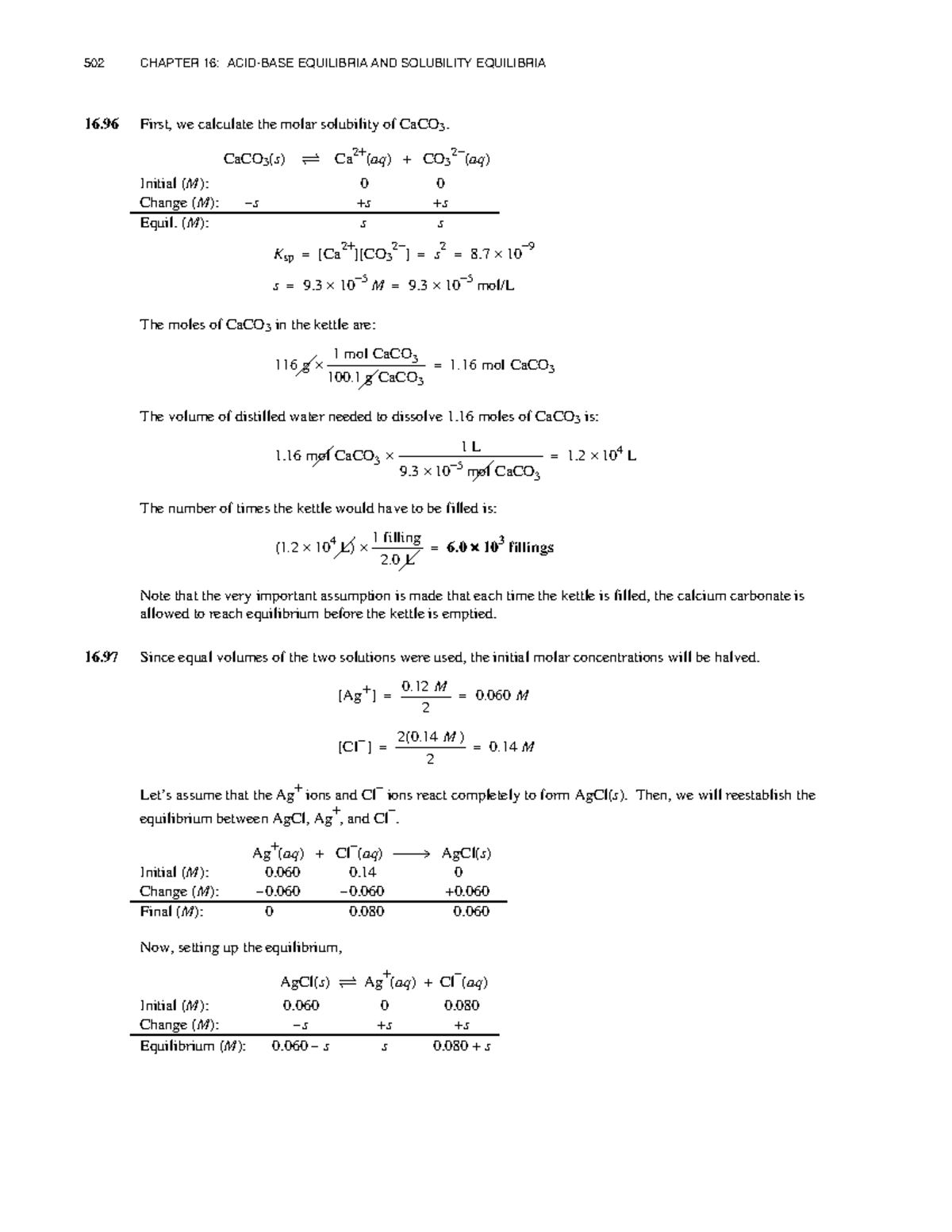 502 CHAPTER 16: EQUILIBRIA & SOLUBILITY CALCULATIONS - Studocu