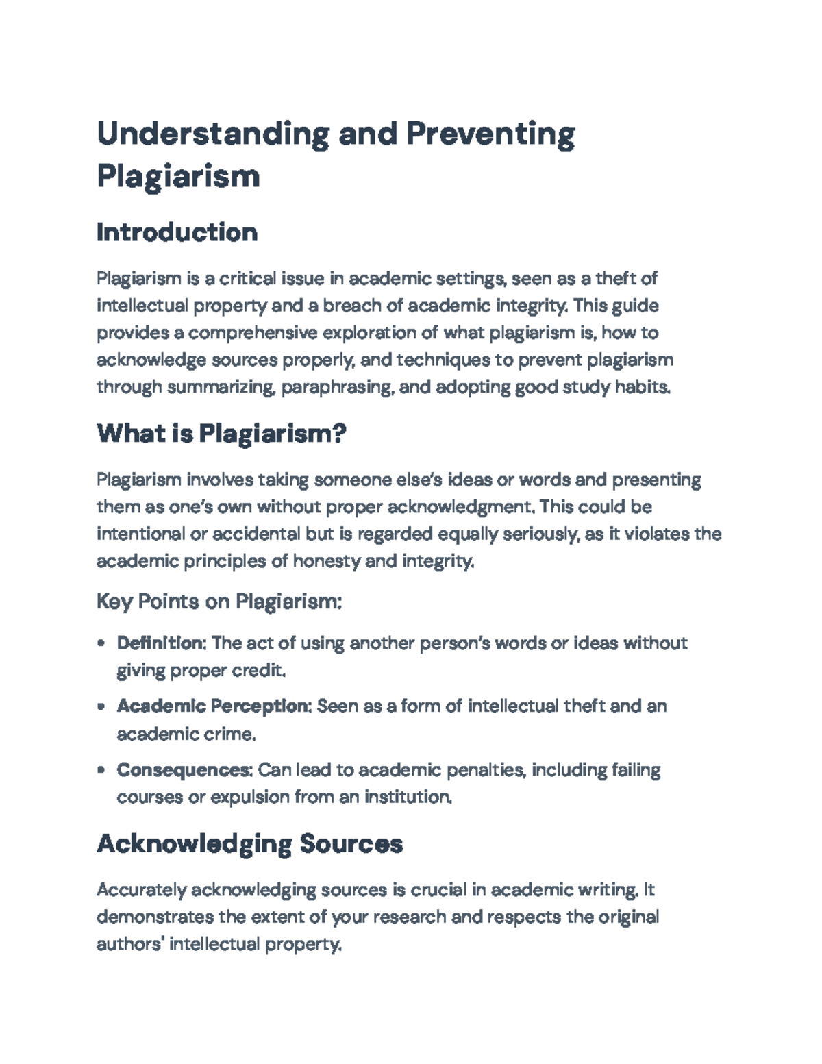 Plagiarism Prevention Techniques: Summarizing, Paraphrasing & Study ...