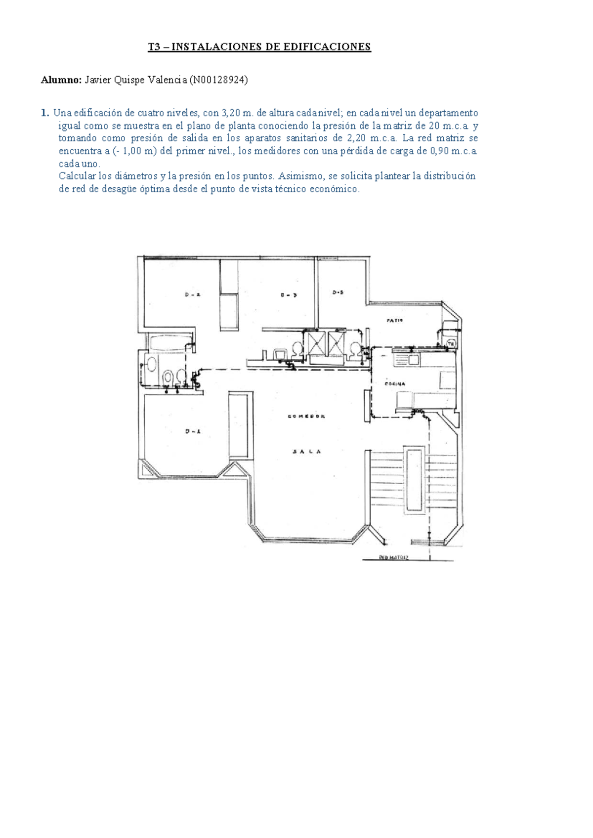 T3 - Cálculo de Instalaciones en Edificaciones - Javier Quispe - Studocu