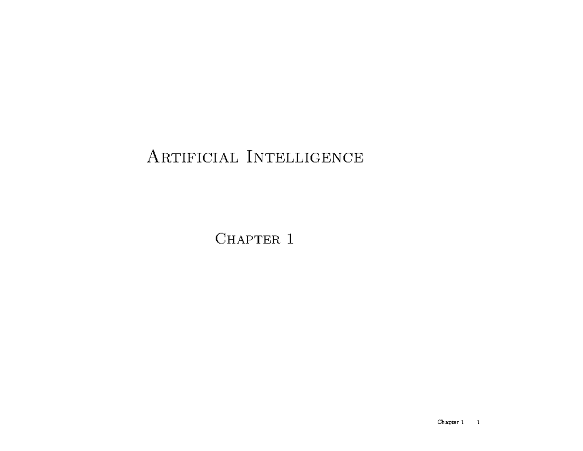 Chapter 01 - Overview of Artificial Intelligence: Concepts & History - Studocu
