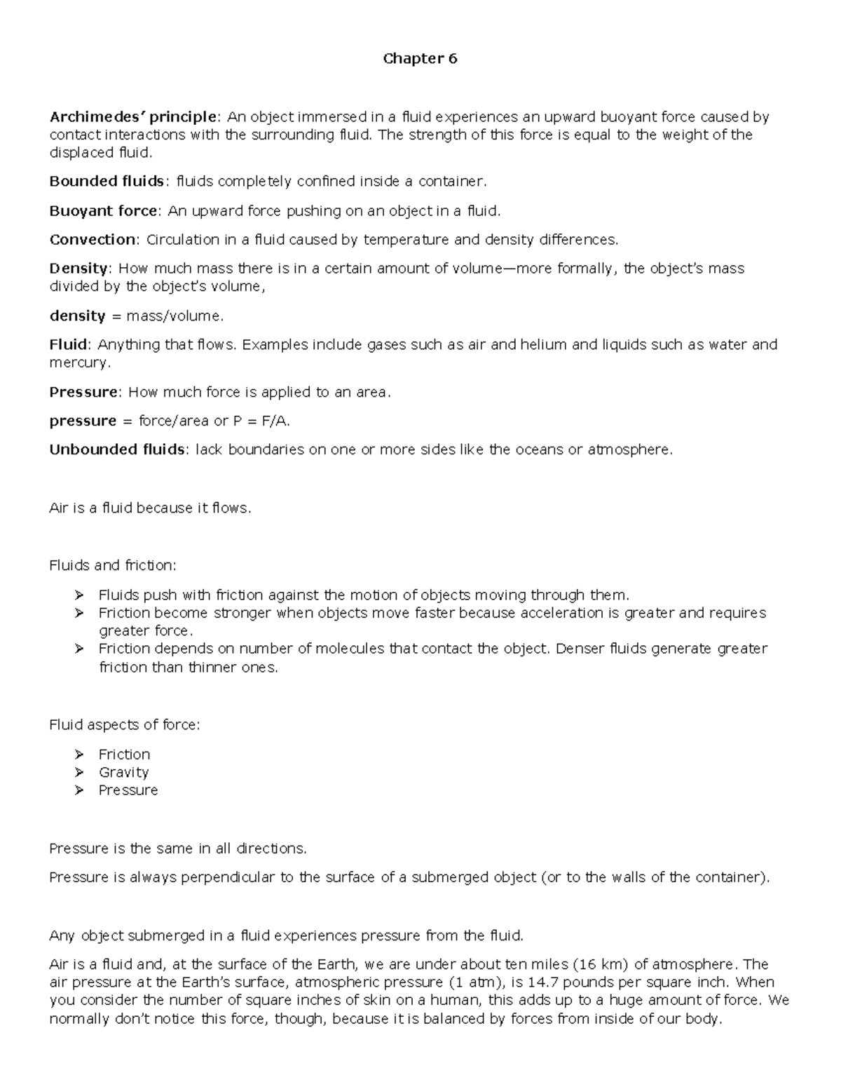 Chapter 6 Notes - Online remote course. - Chapter 6 Archimedes ...