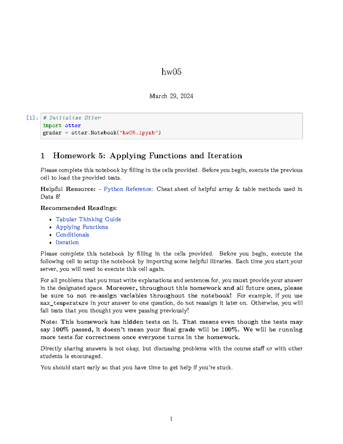 Hw05 - Homework 5 Guidelines and Instructions - Studocu