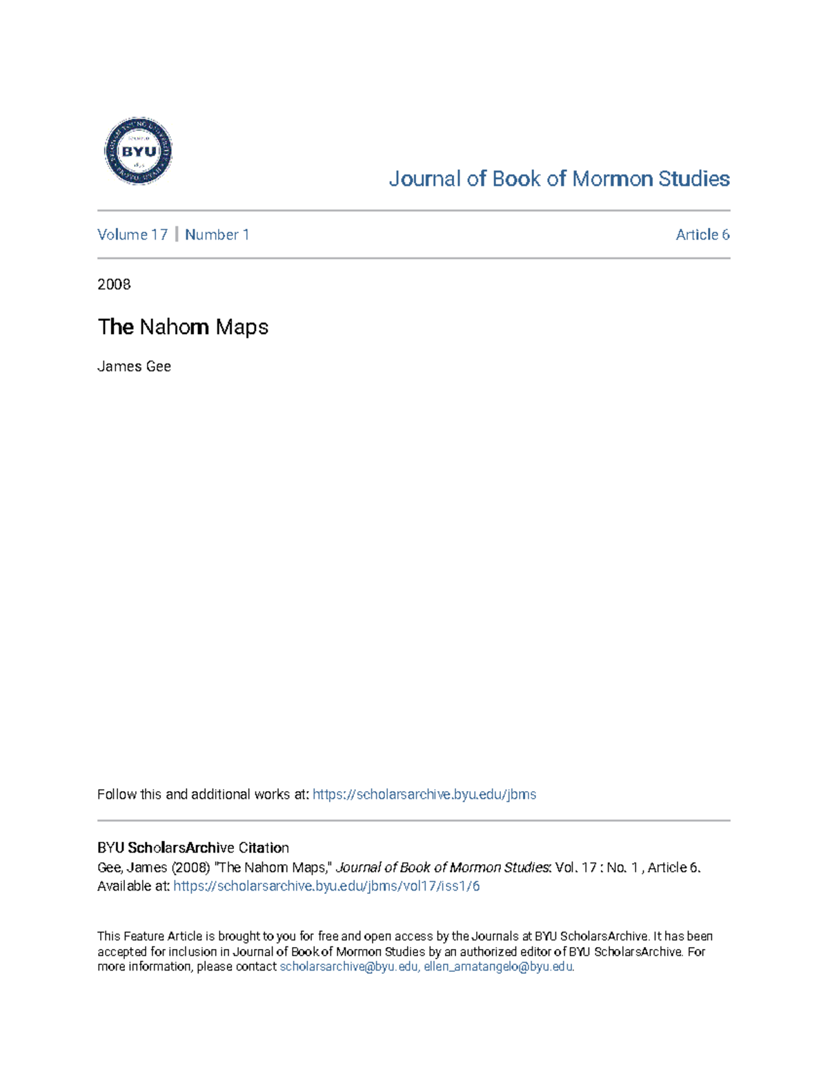 Maps Supporting Lehi's Journey: Insights on Nahom (JBMS 17/1) - Studocu