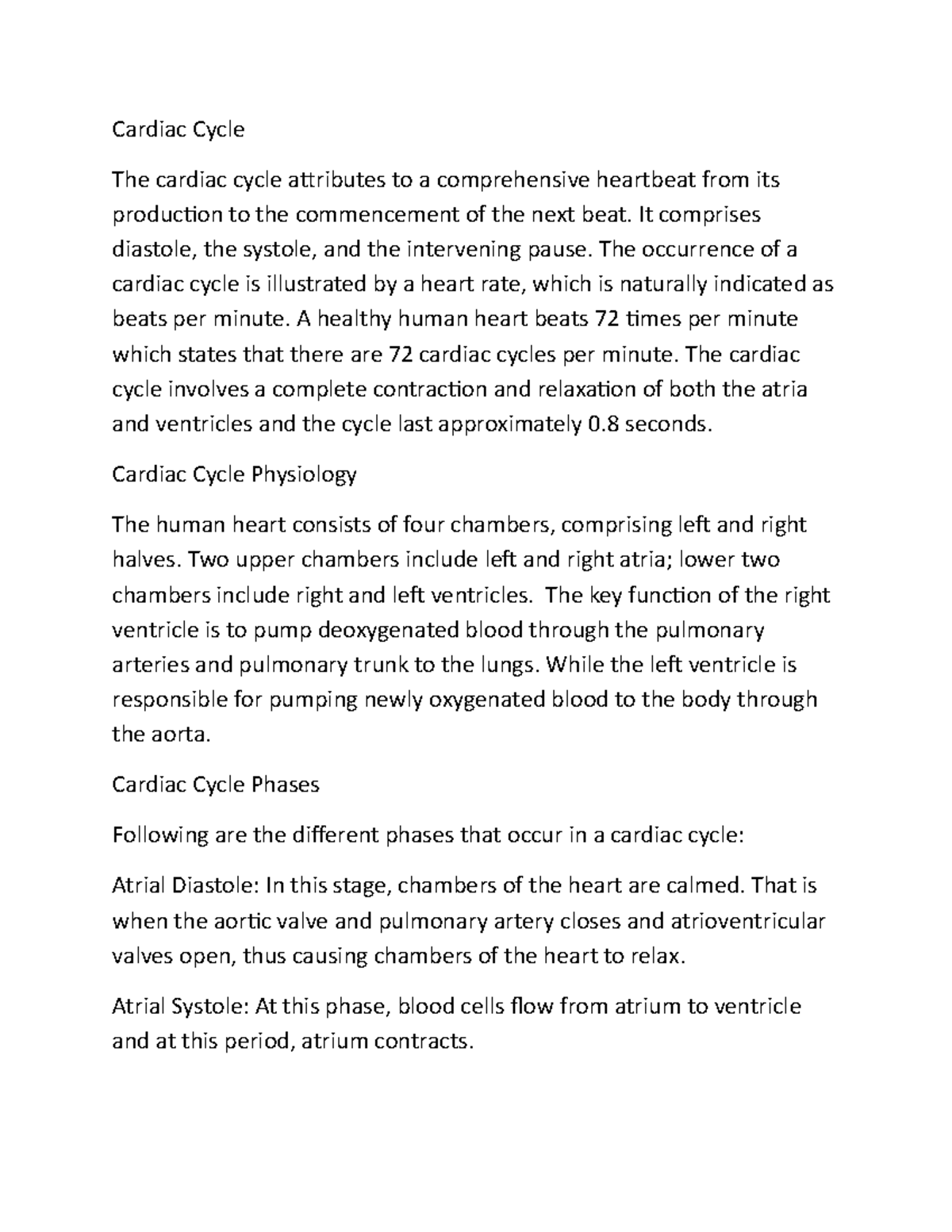 Cardiac Cycle - its lecture notes - Cardiac Cycle The cardiac cycle ...