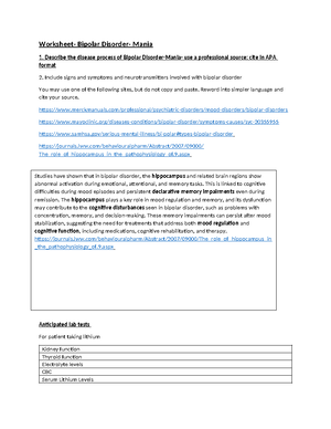 NP230 Lithium Drug Card (must be handwritten) - SIGNS AND SYMPTOMS ...