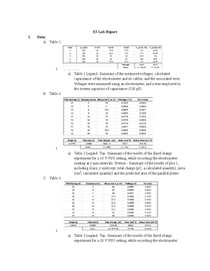 Lab Report E4 - physics II lab - Chris Pang and Alan Shipman E4 Report ...
