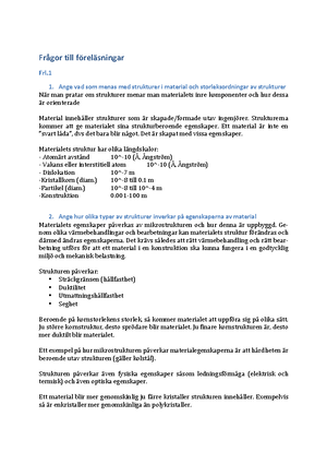 Materiallära-sammanfattning - Materialhistoria, strukturer i material ...