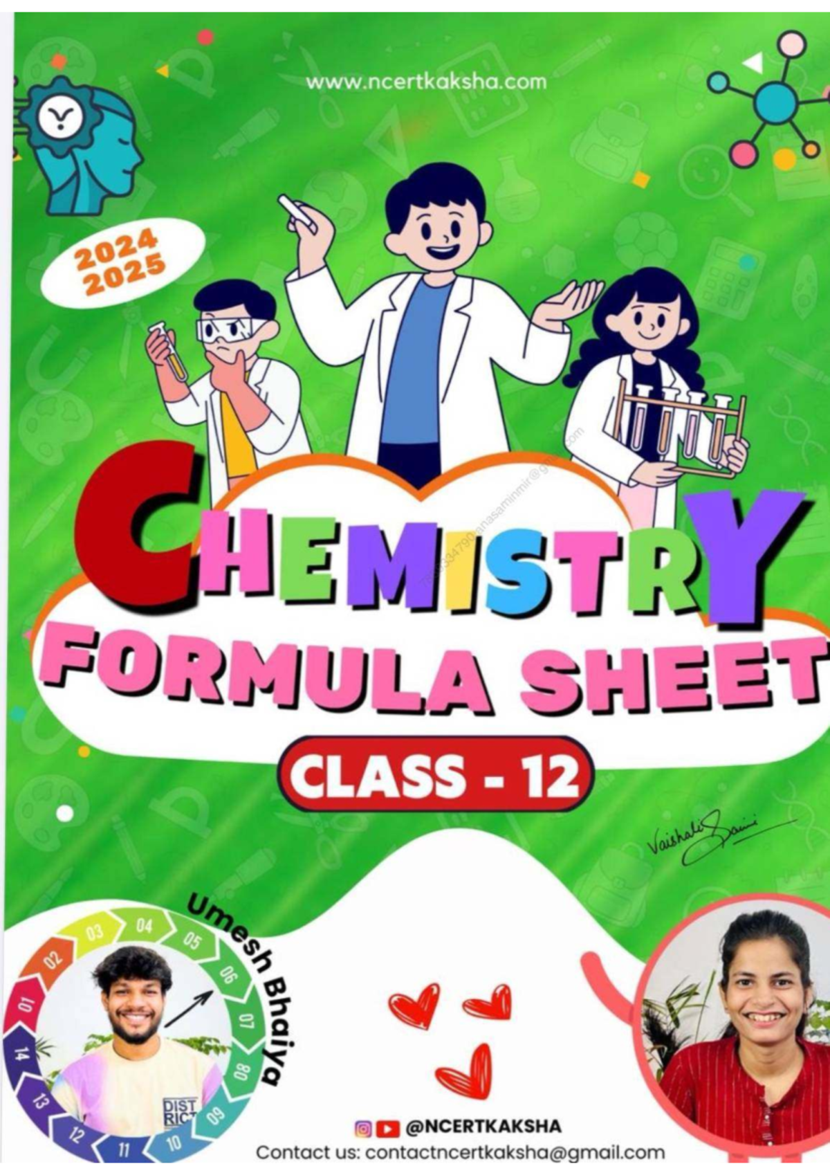 CHEMISTRY FORMULA SHEET - CLASS 12 (NCERT) - UMESH VAISHALI - Studocu