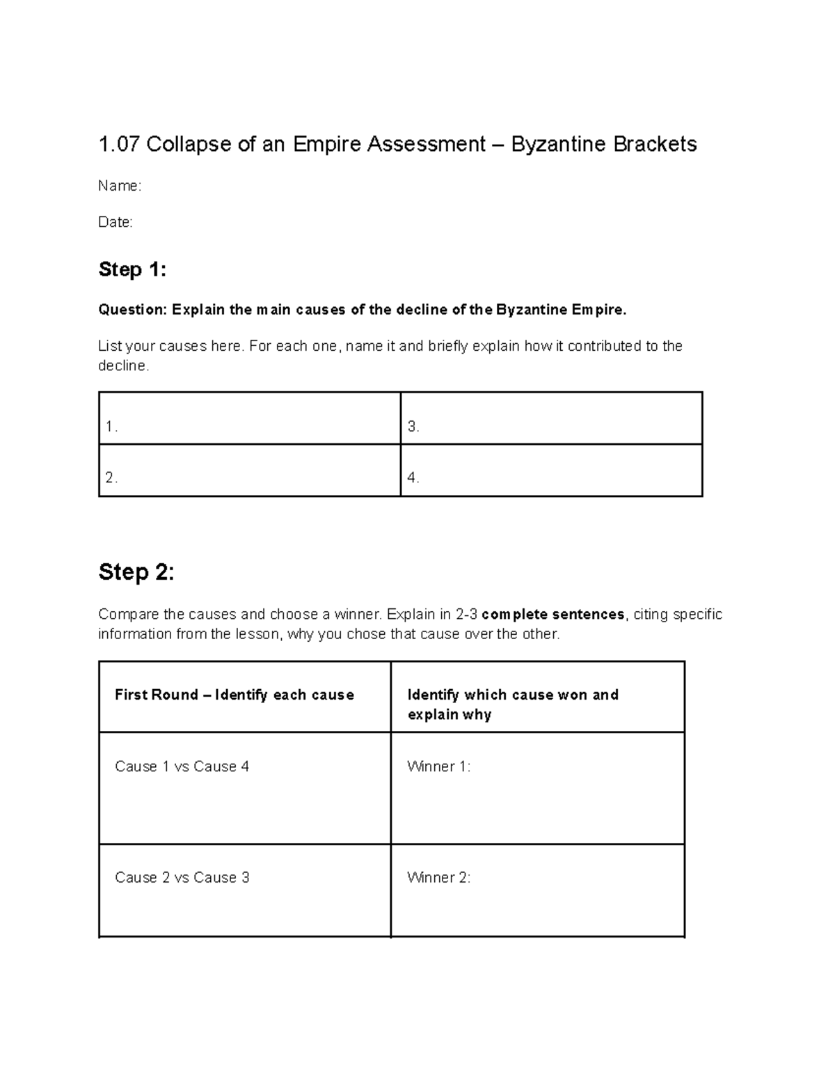 107 v23 - Byzantine Empire Decline Assessment and Causes Analysis - Studocu