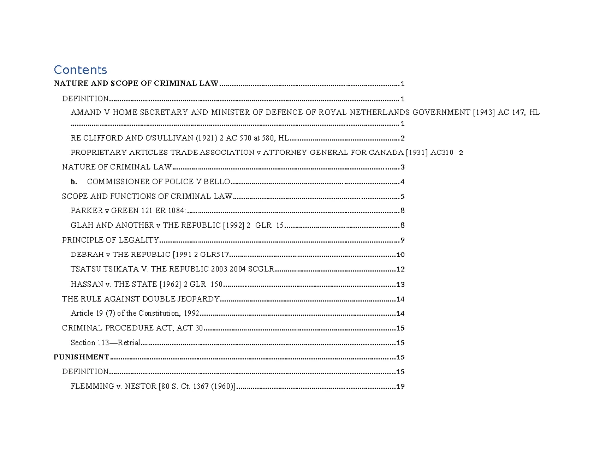 Annotated Criminal Case Briefs: A Comprehensive Overview - Studocu