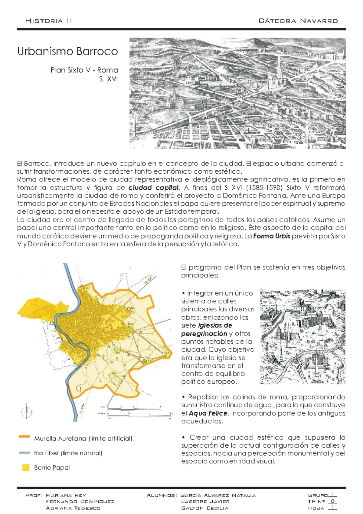 TP6 - Urbanismo Barroco: El Plan Sixto V en Roma - Historia II - Studocu
