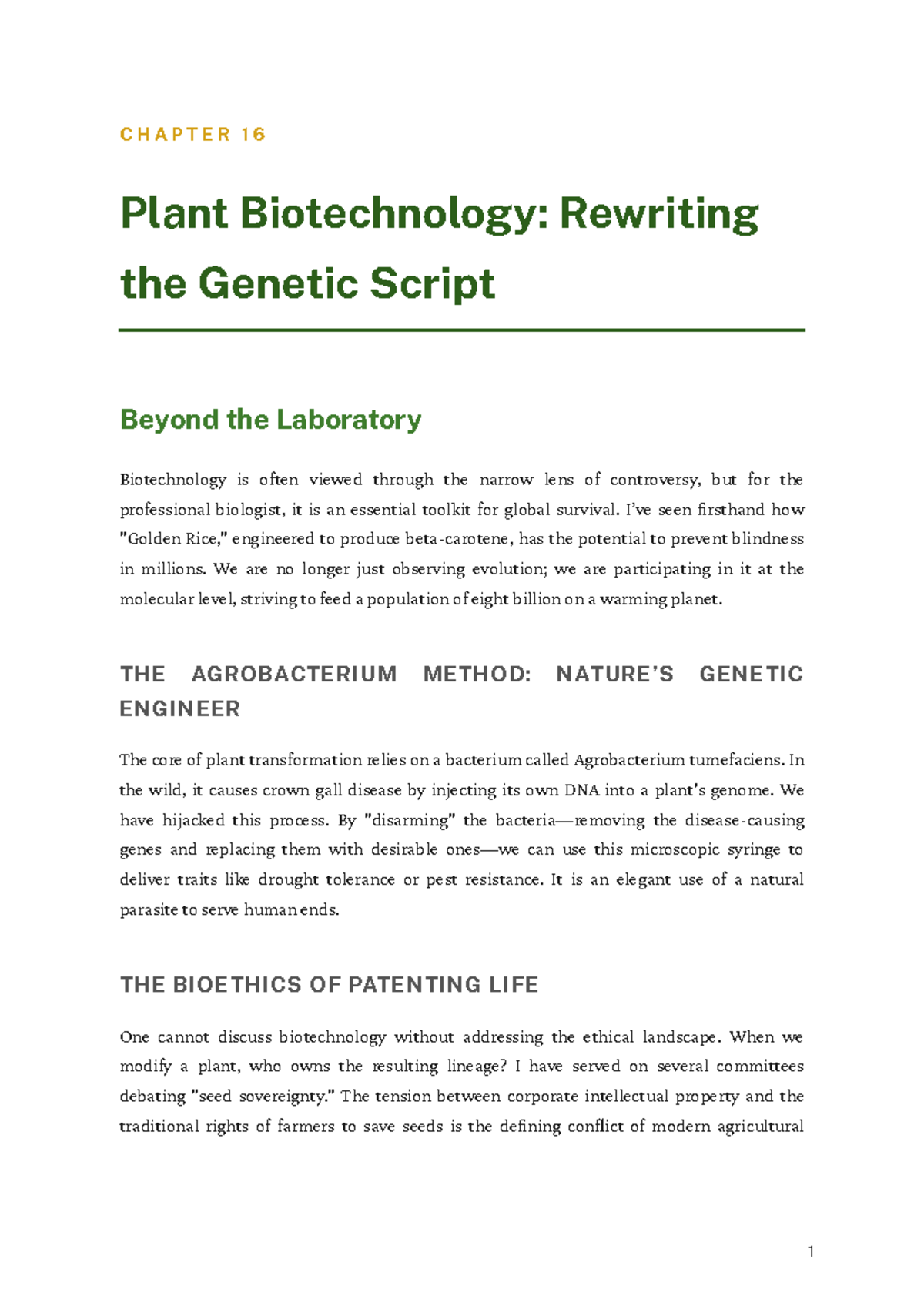 CHAPTER 16: Plant Biotechnology and Genetic Engineering (Smint 69Eq ...