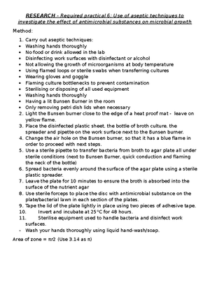 RP9 - Practical 9 - Required practical 9 Aim: investigate the effect of ...