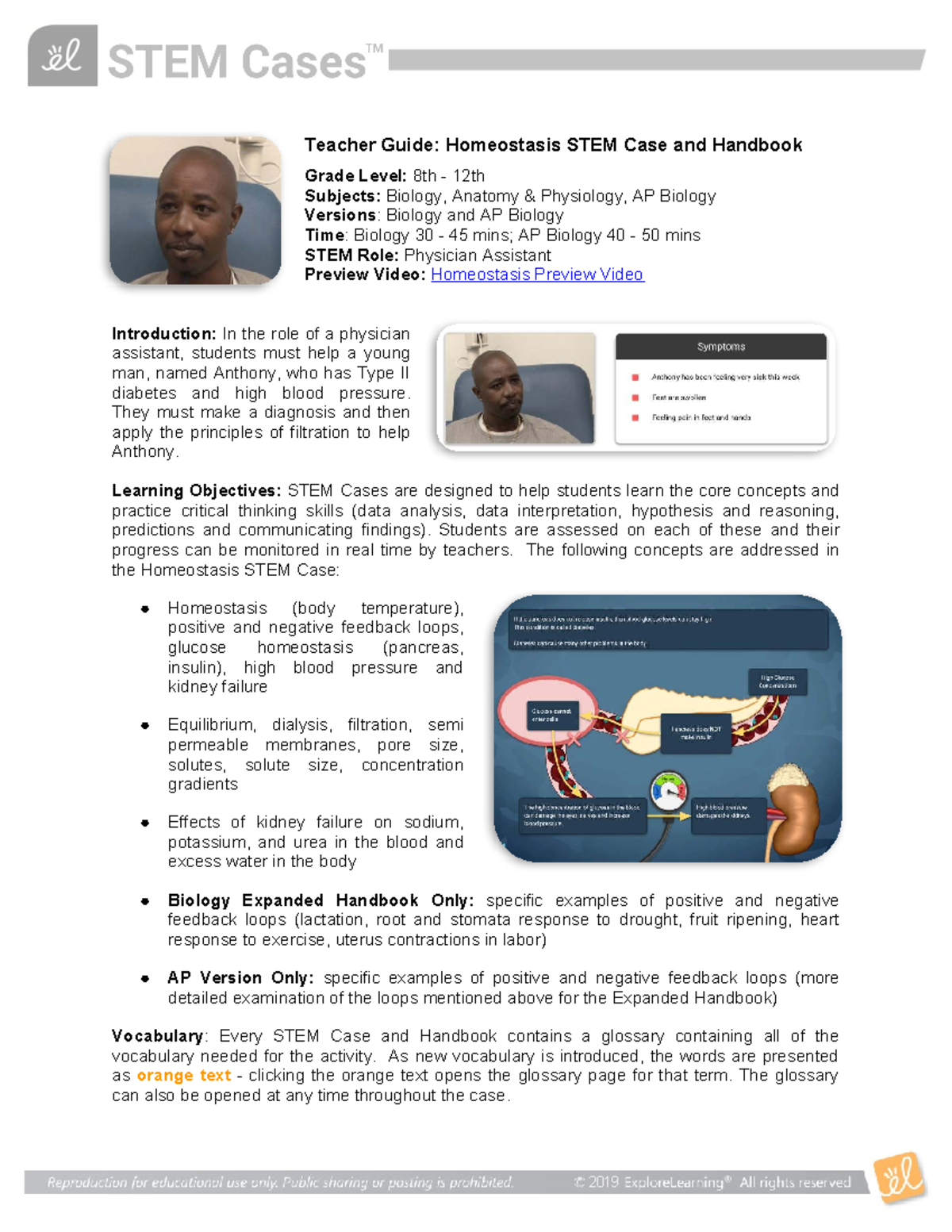 Teacher Guide: Homeostasis STEM Case for Grades 8-12 - Studocu