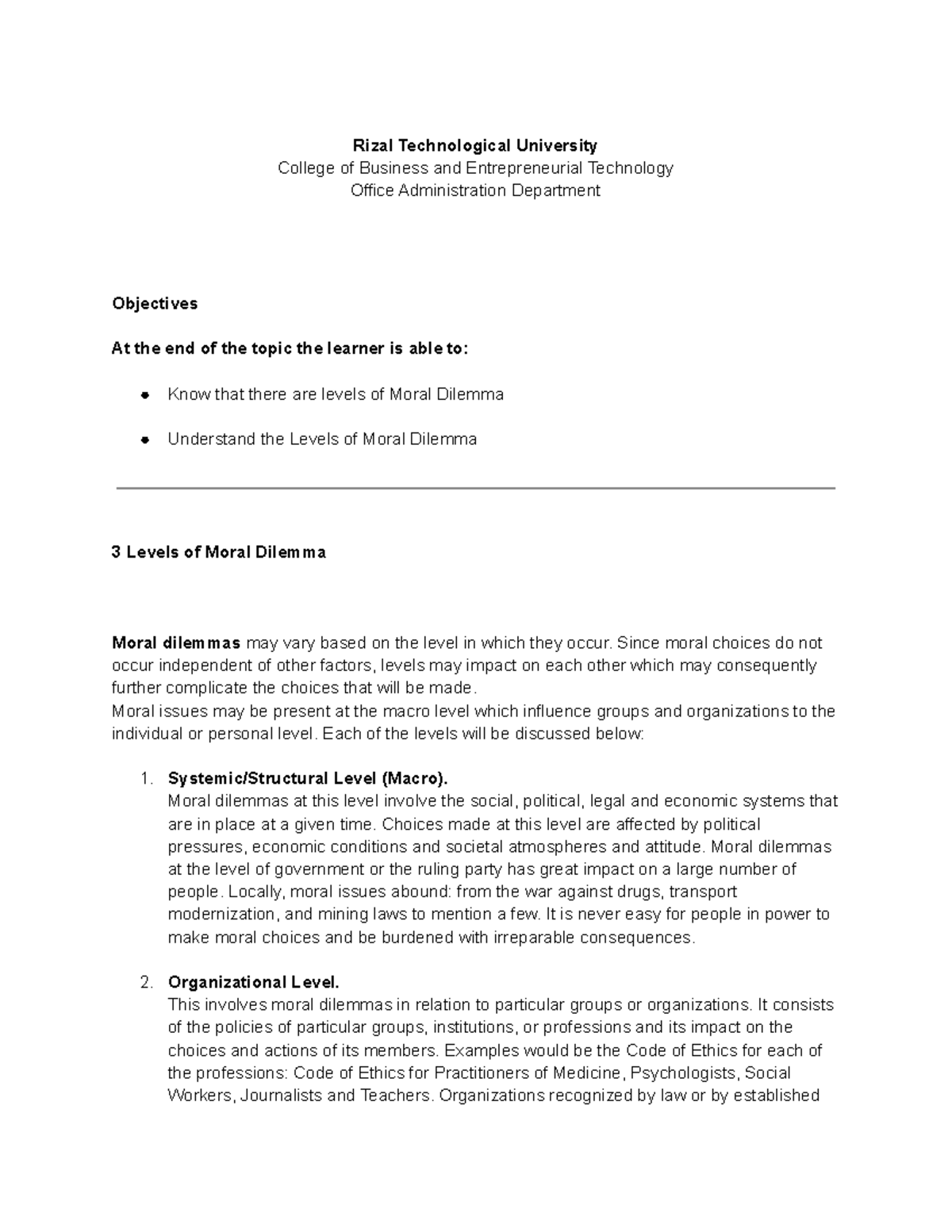 3 Levels of Moral Dilemma: Understanding Ethical Choices in Context ...