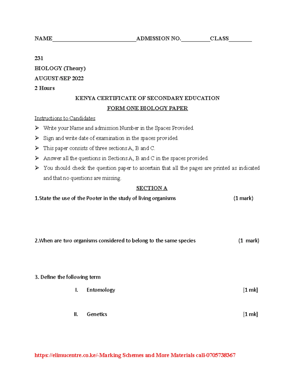 Form 3 notes-1 - Summarized notes - TOPIC 1- CLASSIFICATION 2 ...