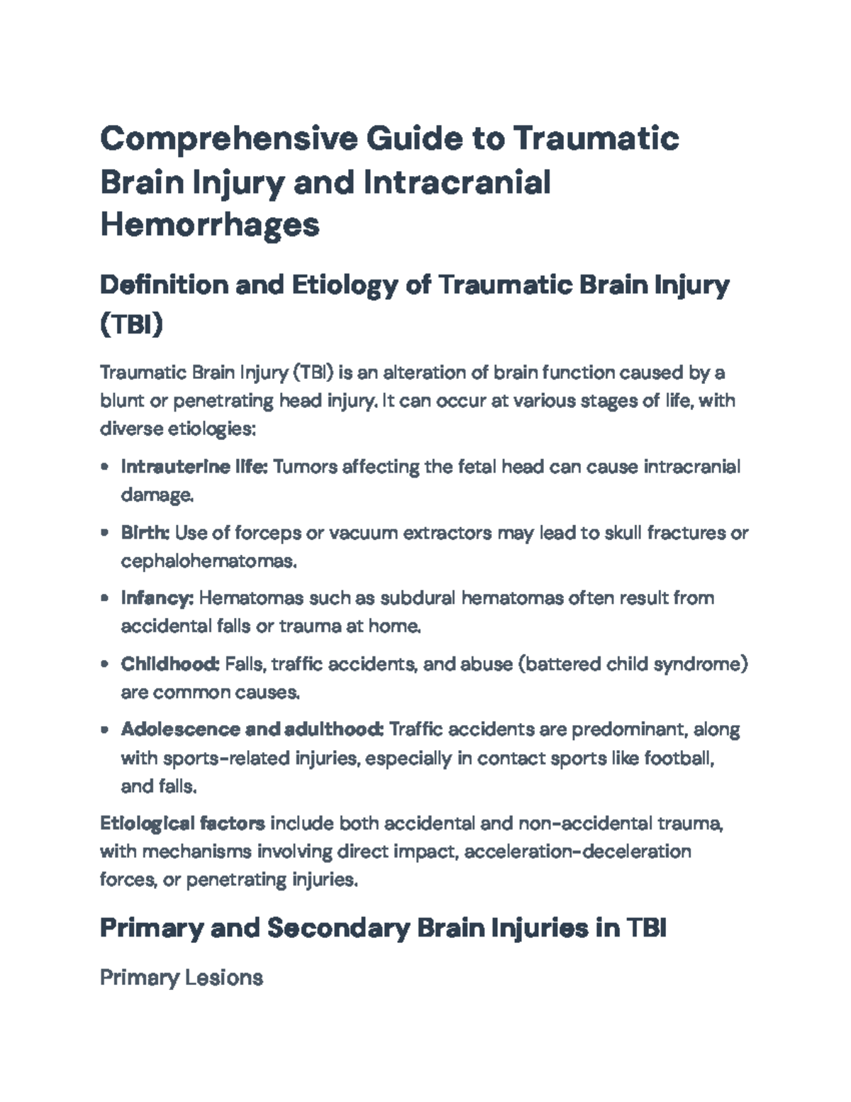 Comprehensive Review of TBI Diagnosis & Management Strategies (TBI ...