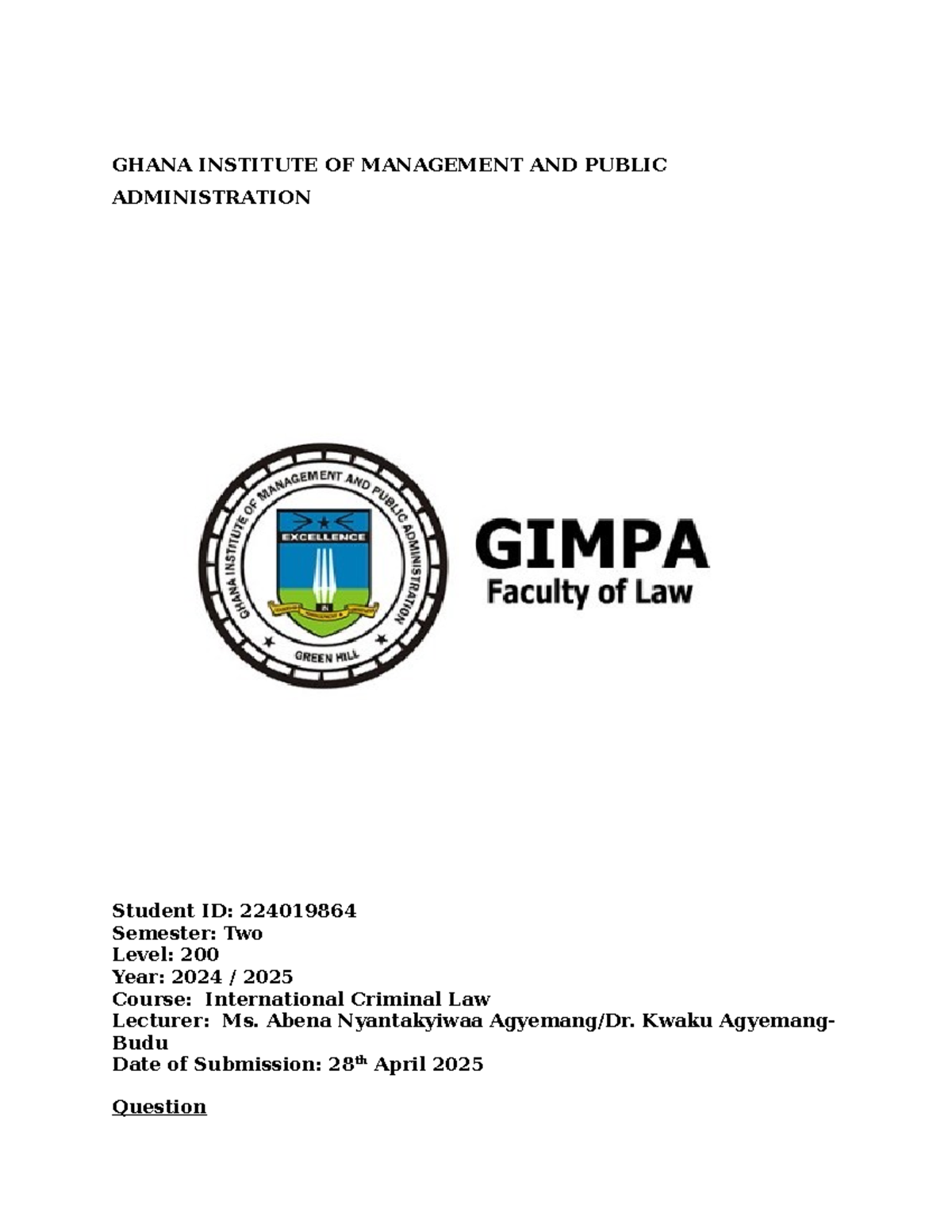 State Cooperation in International Criminal Law - ICL Assignment - Studocu