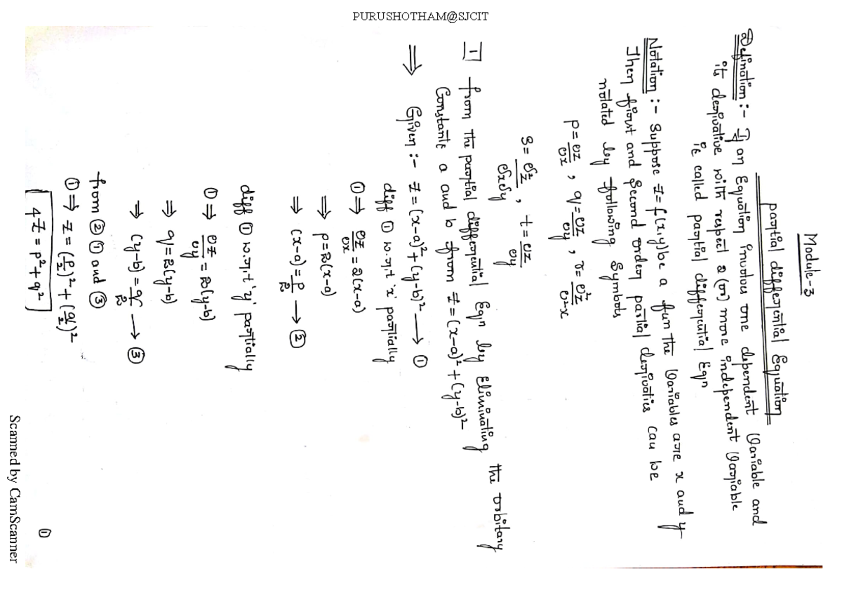 ACN-3 - Partial Differential Equations IV Notes - Studocu