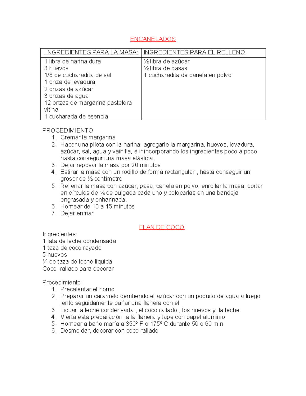 Recetas de Repostería: Ingredientes y Procedimientos Clave - Studocu
