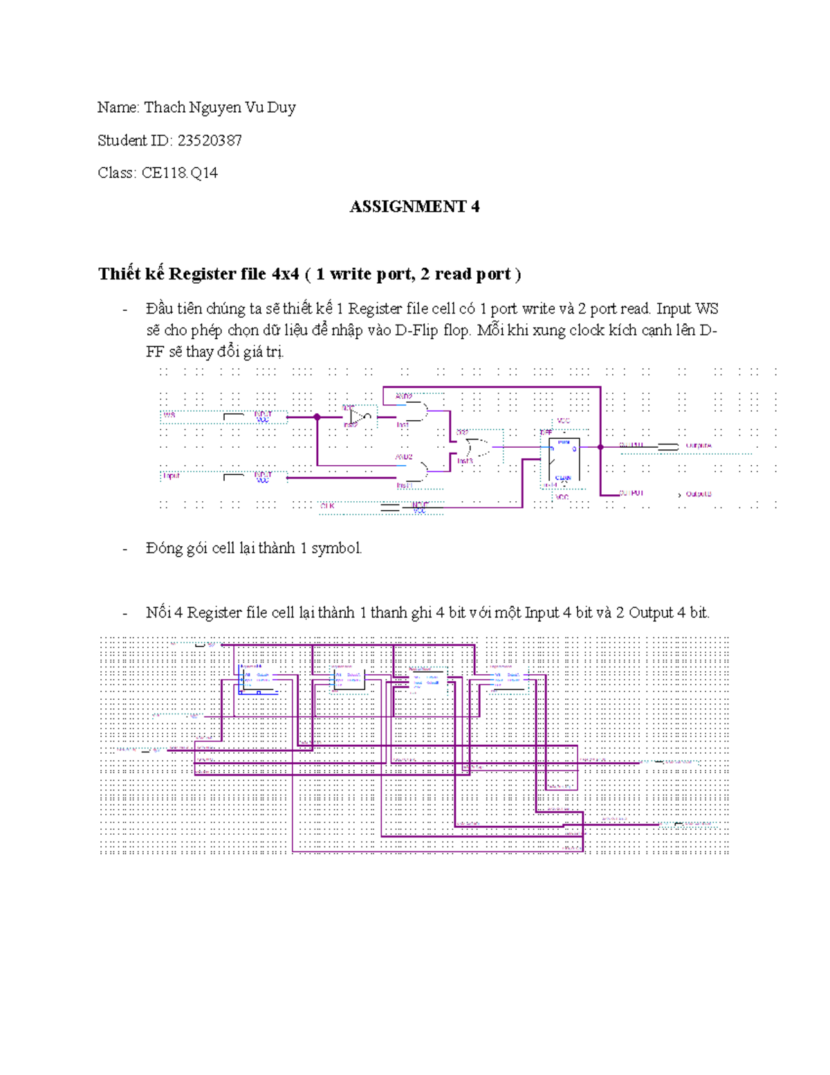 CE118.Q14 Assignment 4: Design of 4x4 Register File with Ports - Studocu