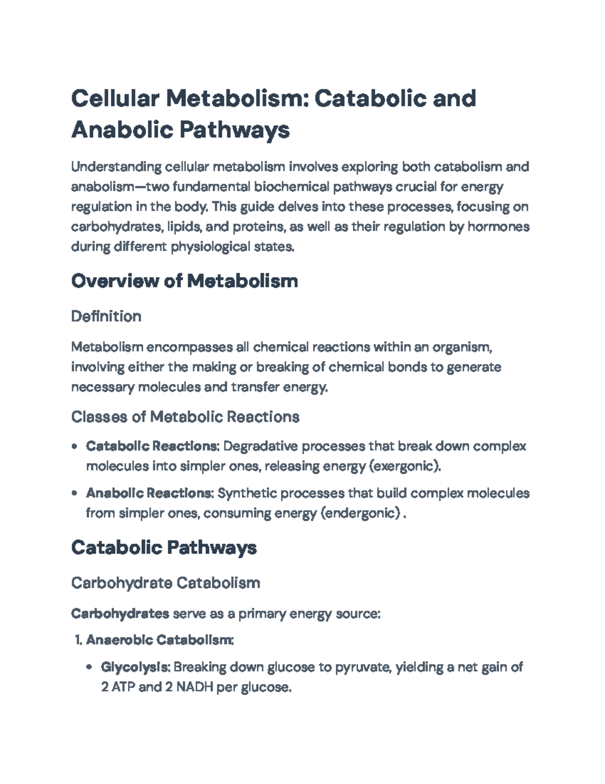 Cellular Metabolism Overview: Catabolic & Anabolic Pathways Insights ...
