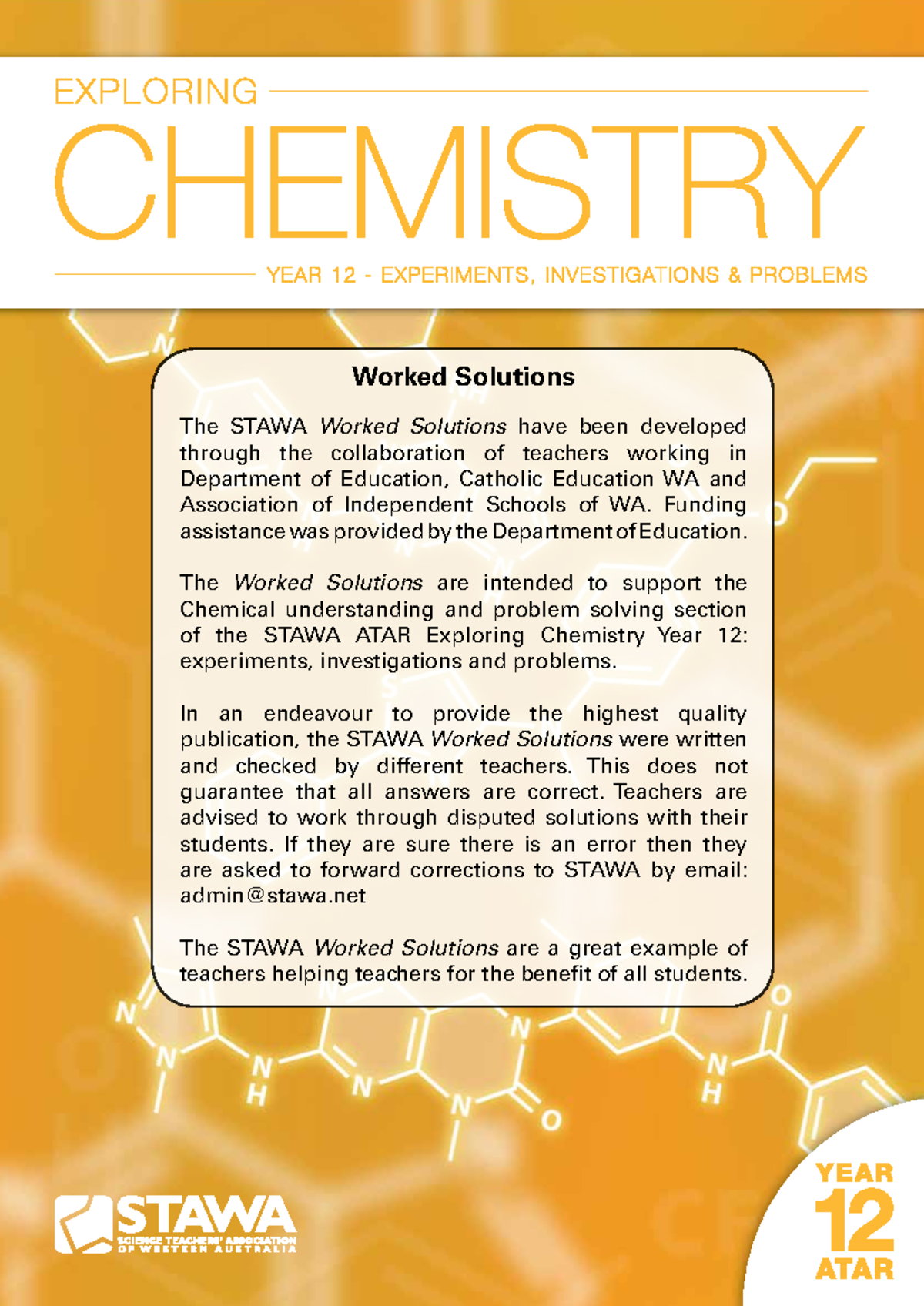 CHEM12 STAWA Worked Solutions: Year 12 Exploring Chemistry - Studocu