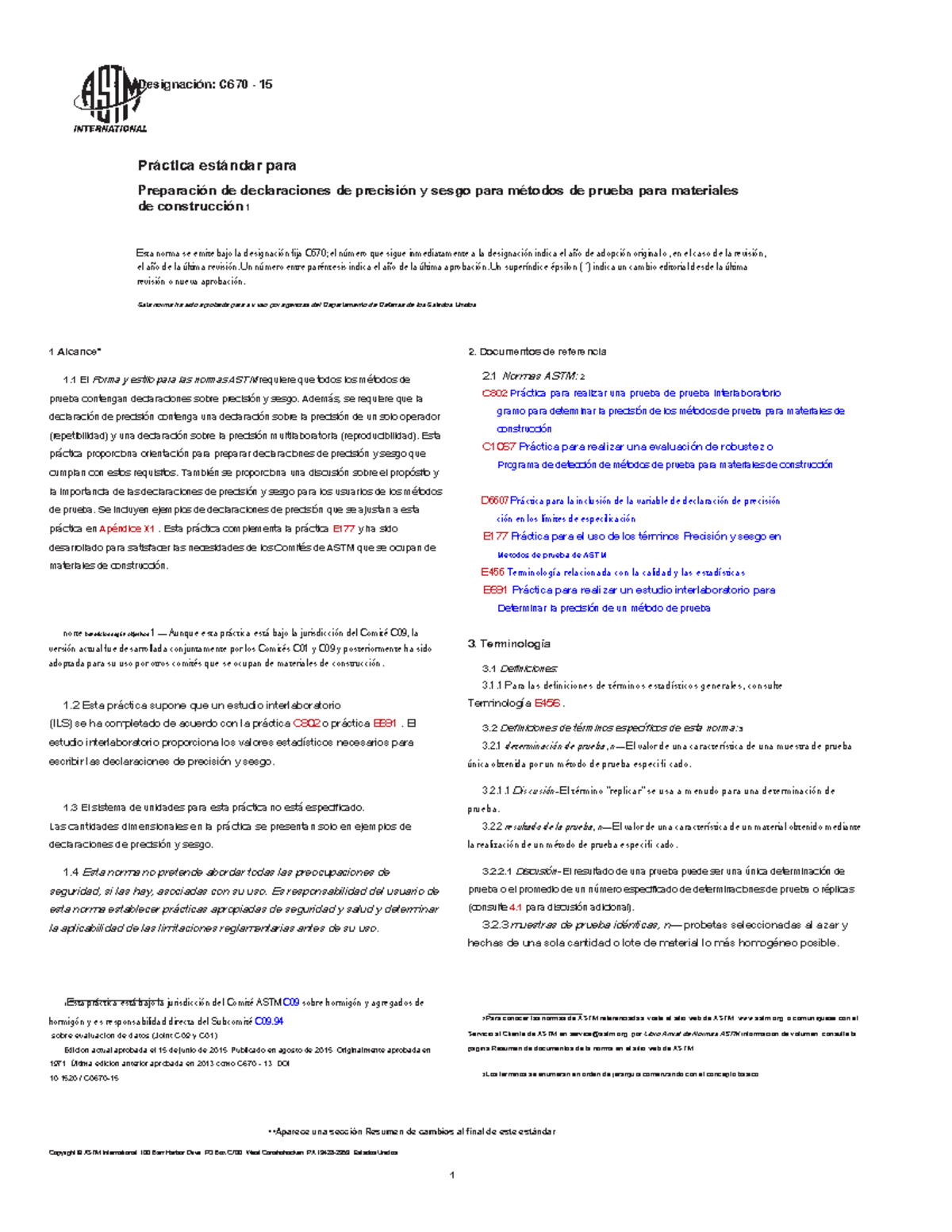 C670 15 Standard Practice for Preparing - Designación: C670 Designación ...