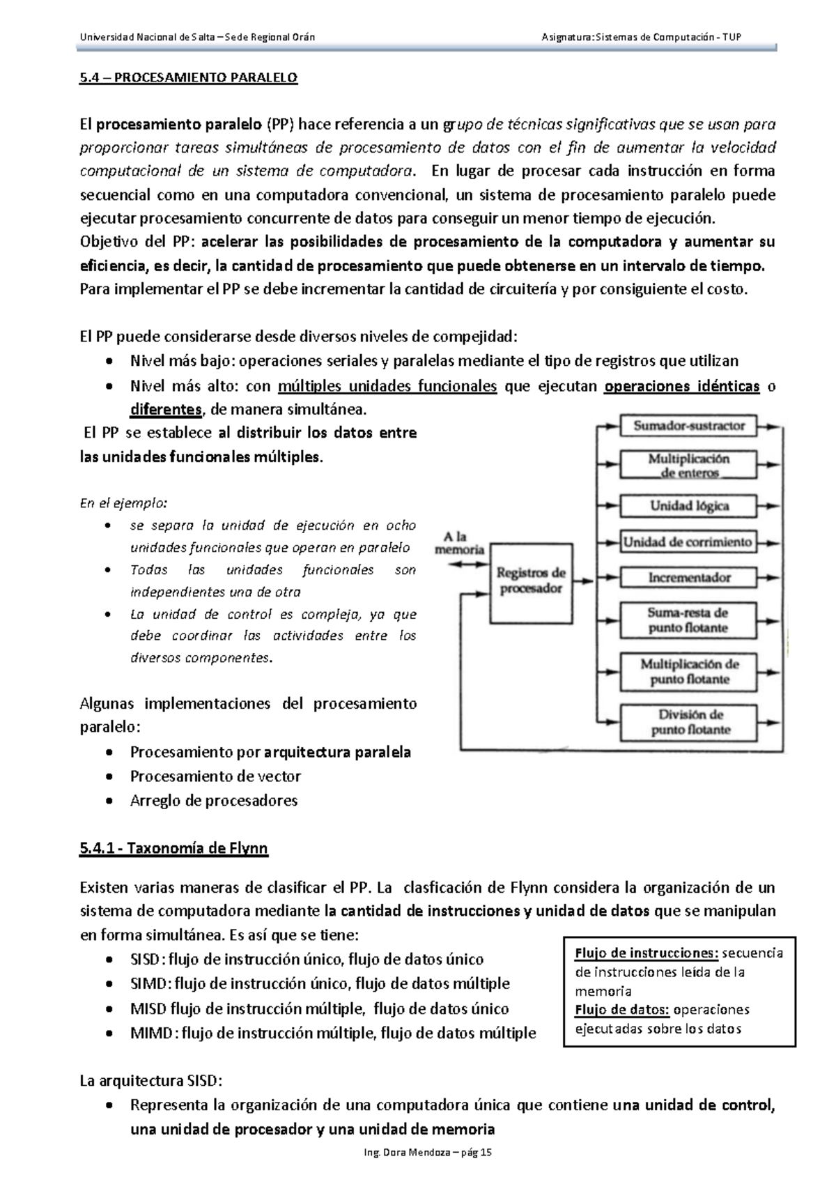 Procesamiento Paralelo en Sistemas de Computación TUP 5.4 - Studocu