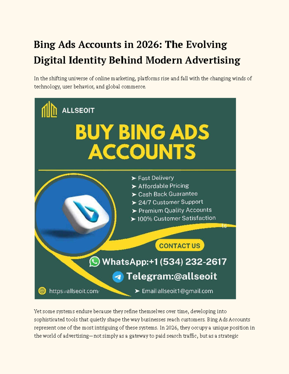 Bing Ads Accounts in 2026: Top 5 Places to Purchase and Optimize - Studocu