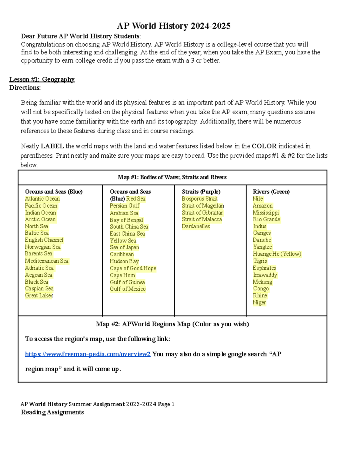 Omar Jason - AP World History Summer Assignment (2024-2025) - Studocu