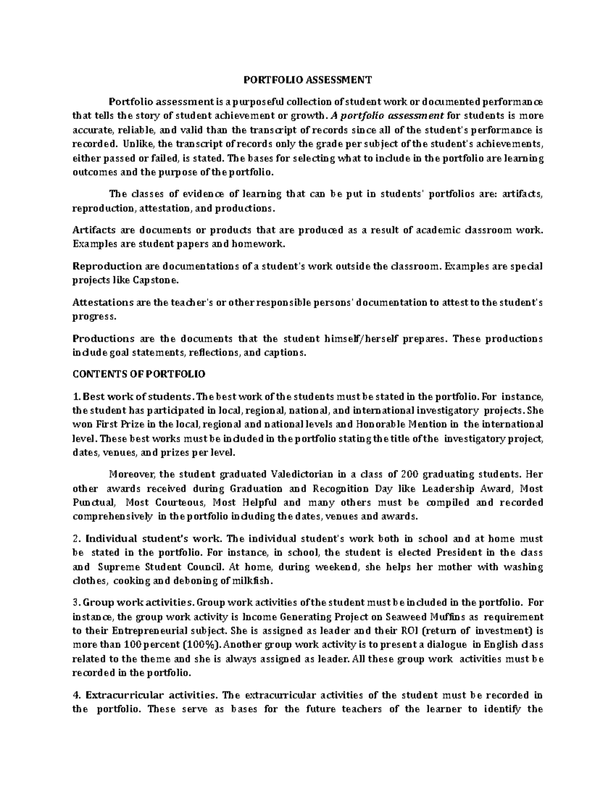 Portfolio Assessment: A Comprehensive Guide to Student Performance ...
