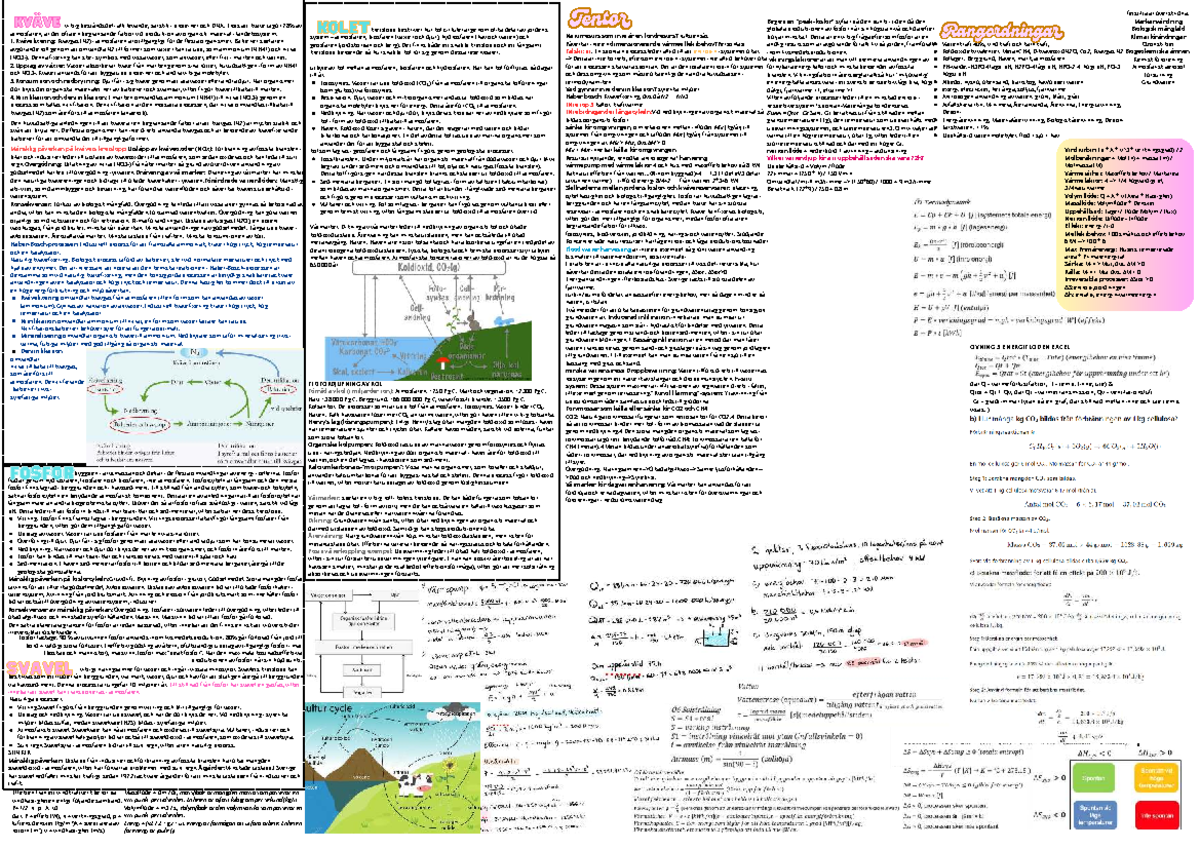 Kväve, Fosfor och Svavel: Viktiga Kretslopp i Naturen - Fuskblad NV101 ...