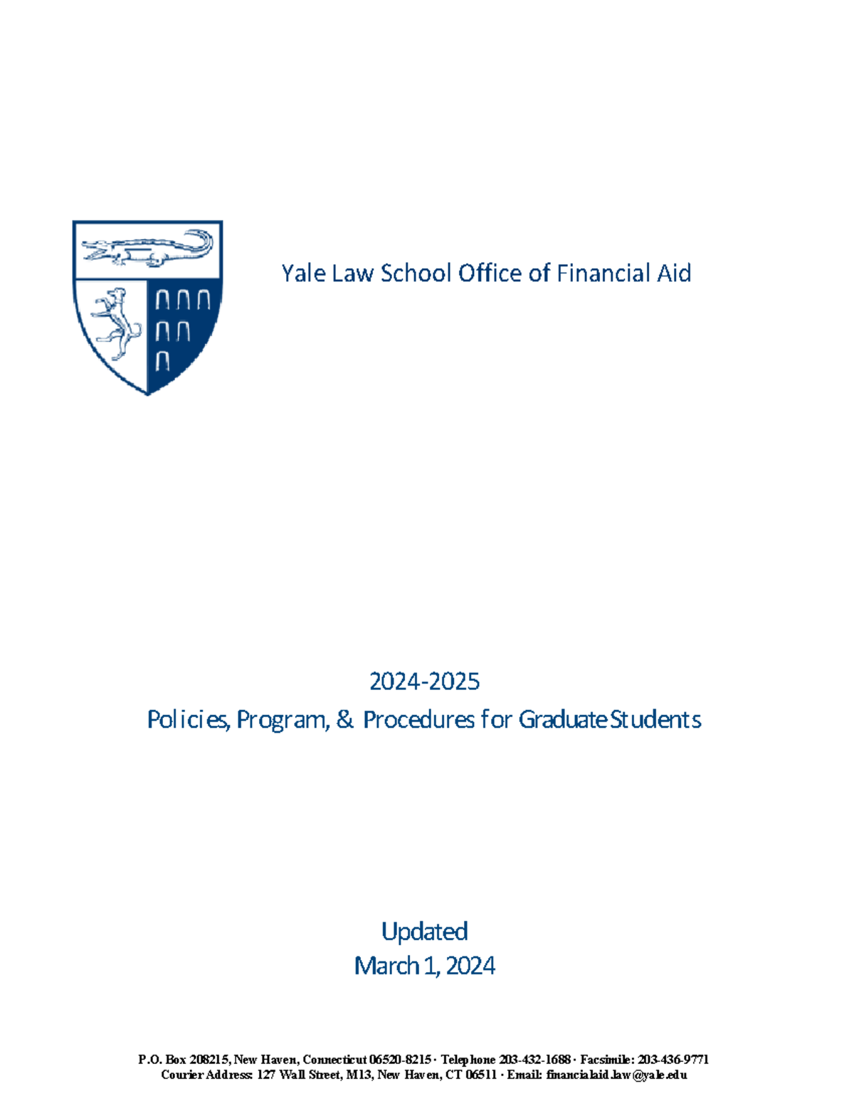 2024 2025 graduate financial aid policies procedures handbook - Yale ...