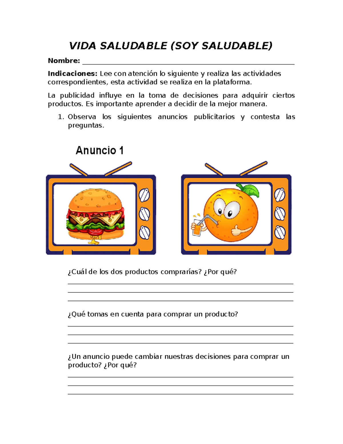 Actividad vida saludable 19 de marzo - VIDA SALUDABLE (SOY SALUDABLE ...