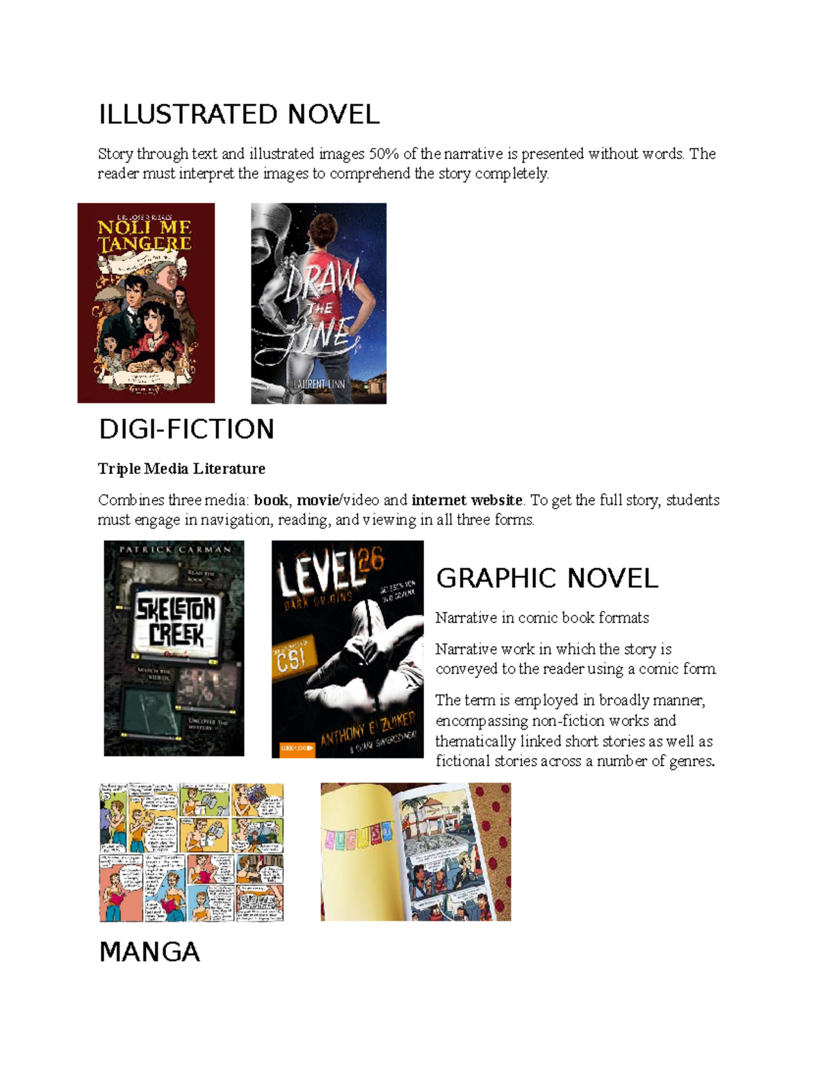 POGI 101 - Exploring Illustrated and Digital Fiction Genres - Studocu