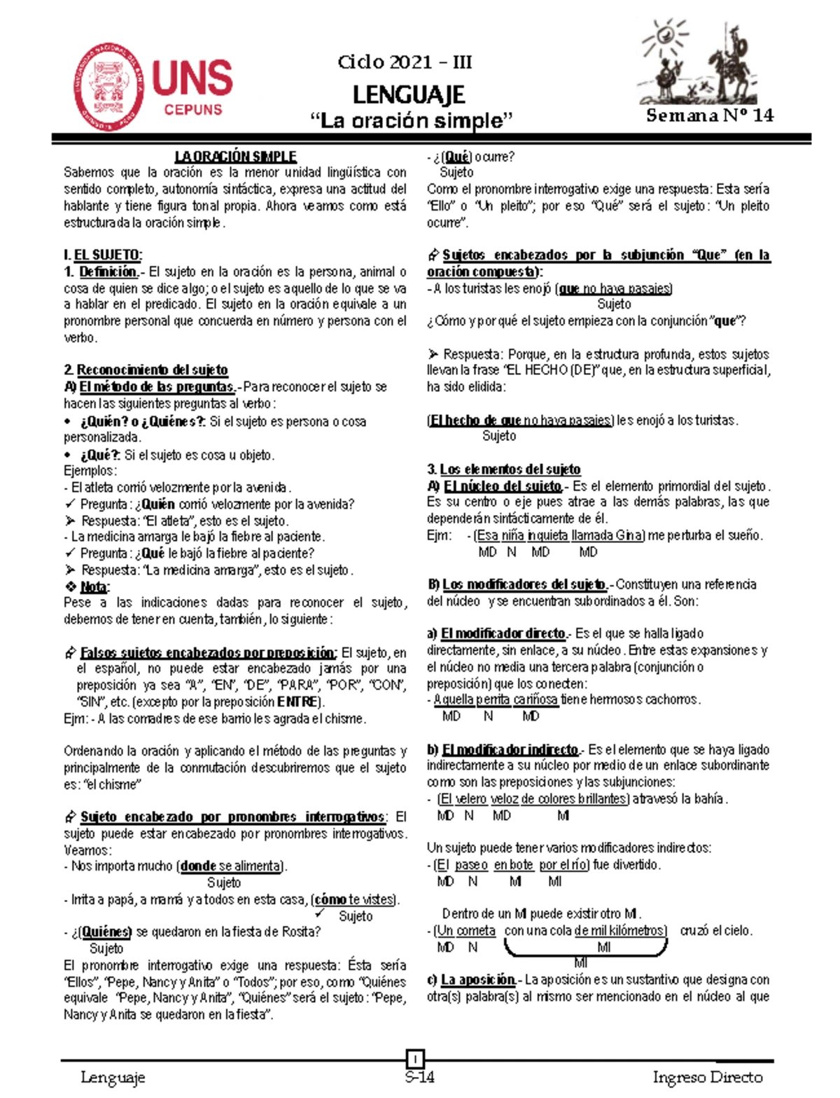 Lenguaje Semana 11-2021 III Trabajo 23 02 2021 - 1 Ciclo 20 21 - III ...