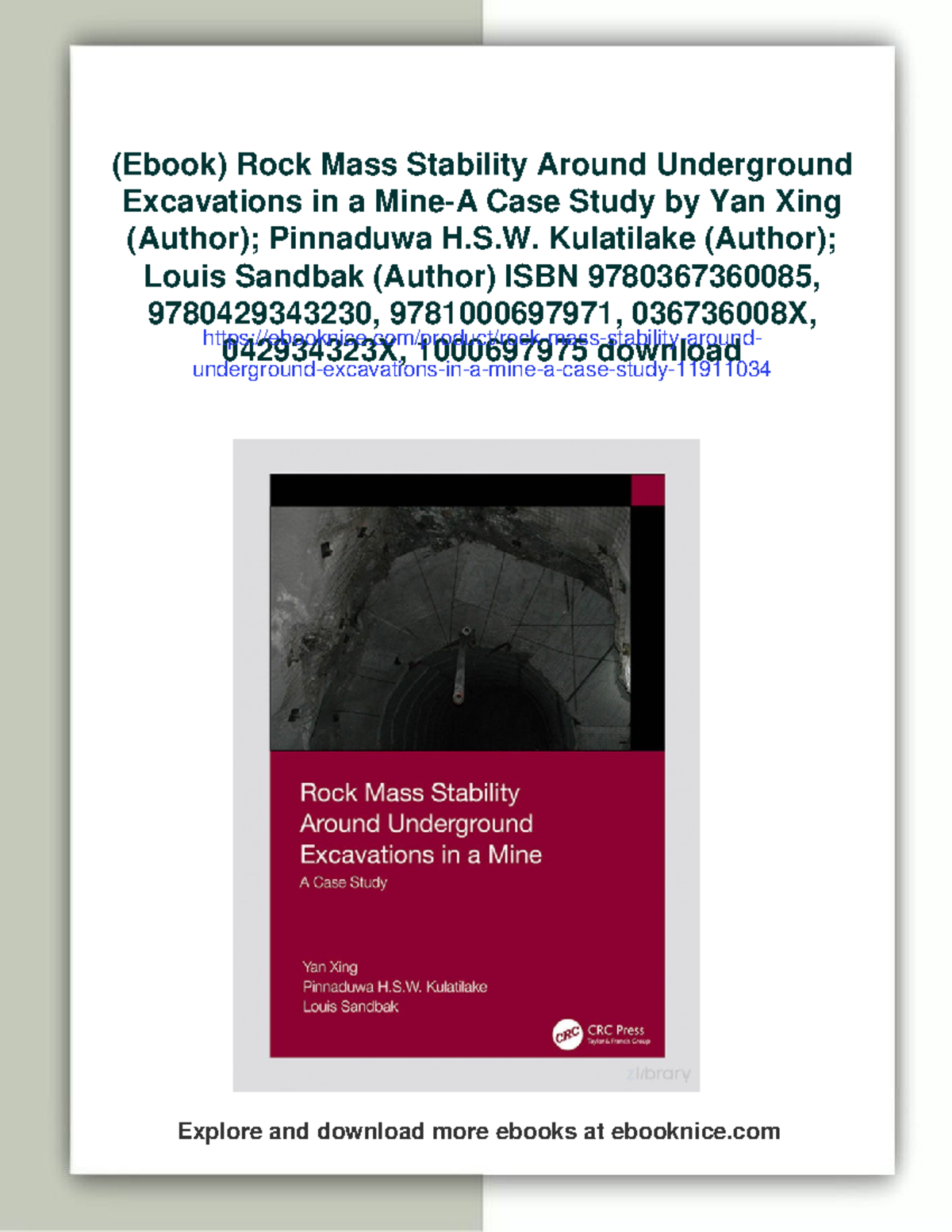 Rock Mass Stability in Underground Excavations: A Case Study - Studocu