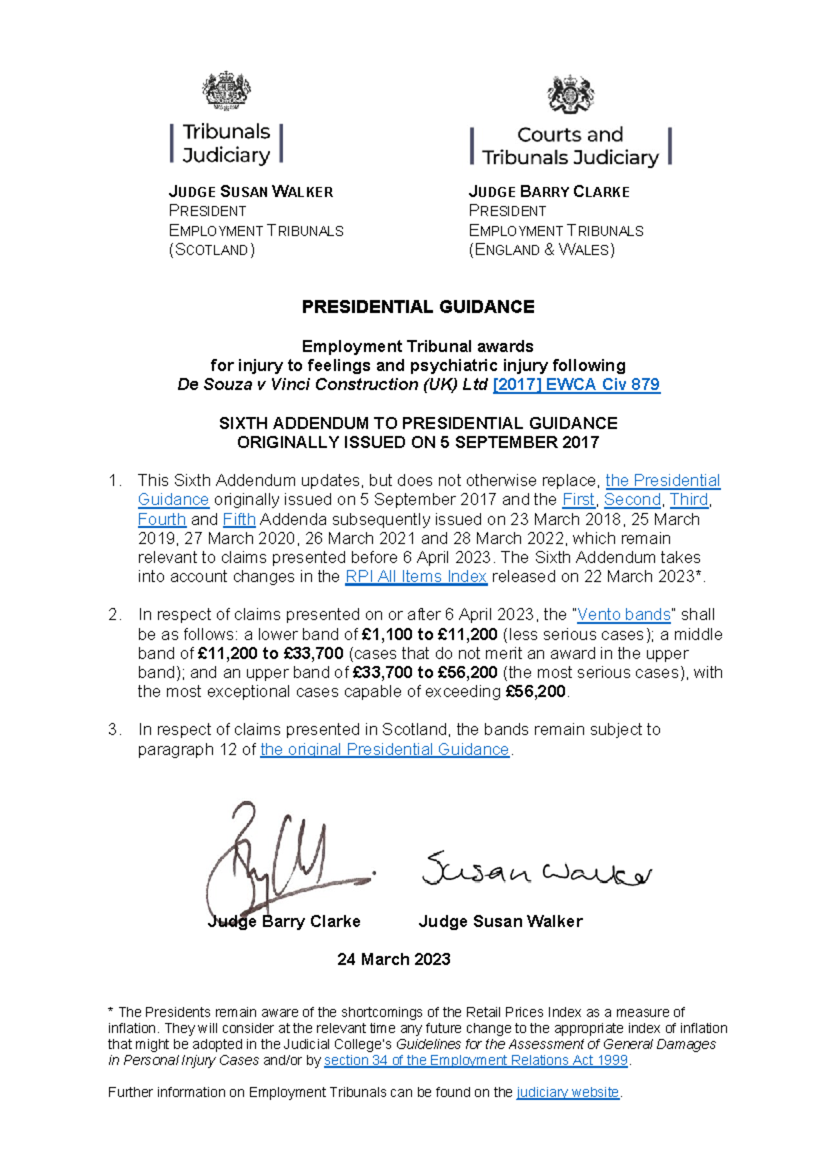 Vento bands presidential guidance April 2023 addendum - JUDGE SUSAN ...