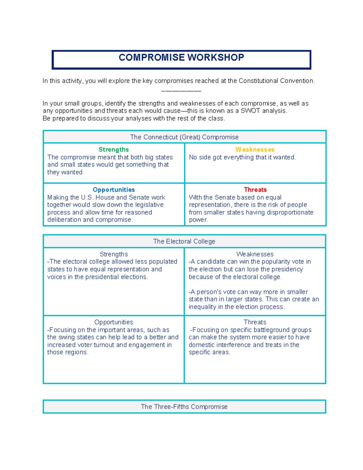 COMP 4.4 Activity Guide: Analyzing Constitutional Compromises - Studocu