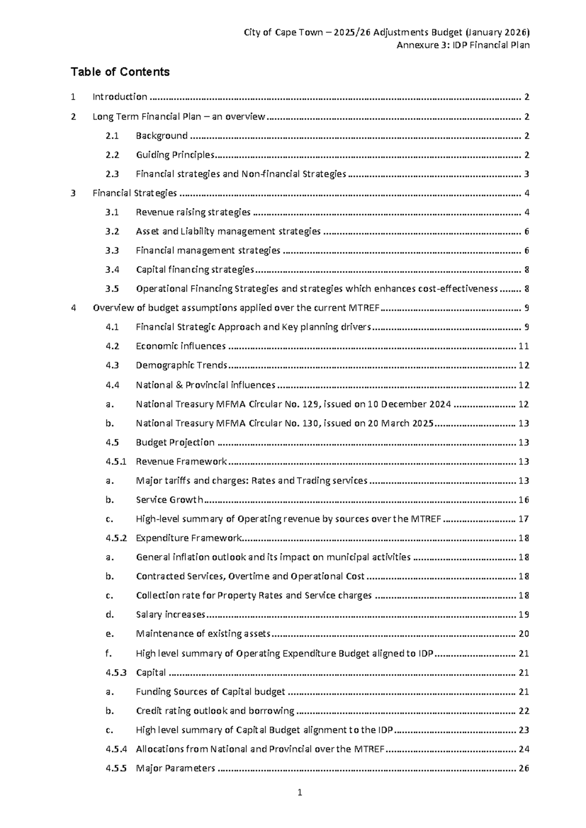 City of Cape Town – 2025/26 Adjustments Budget Overview - Studocu