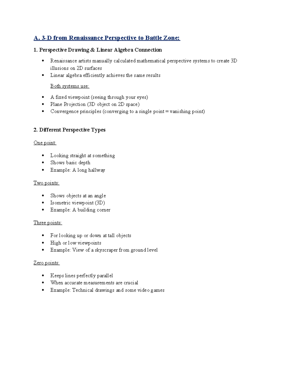 Renaissance Perspective & Linear Algebra: Connections in Art & Graphics ...