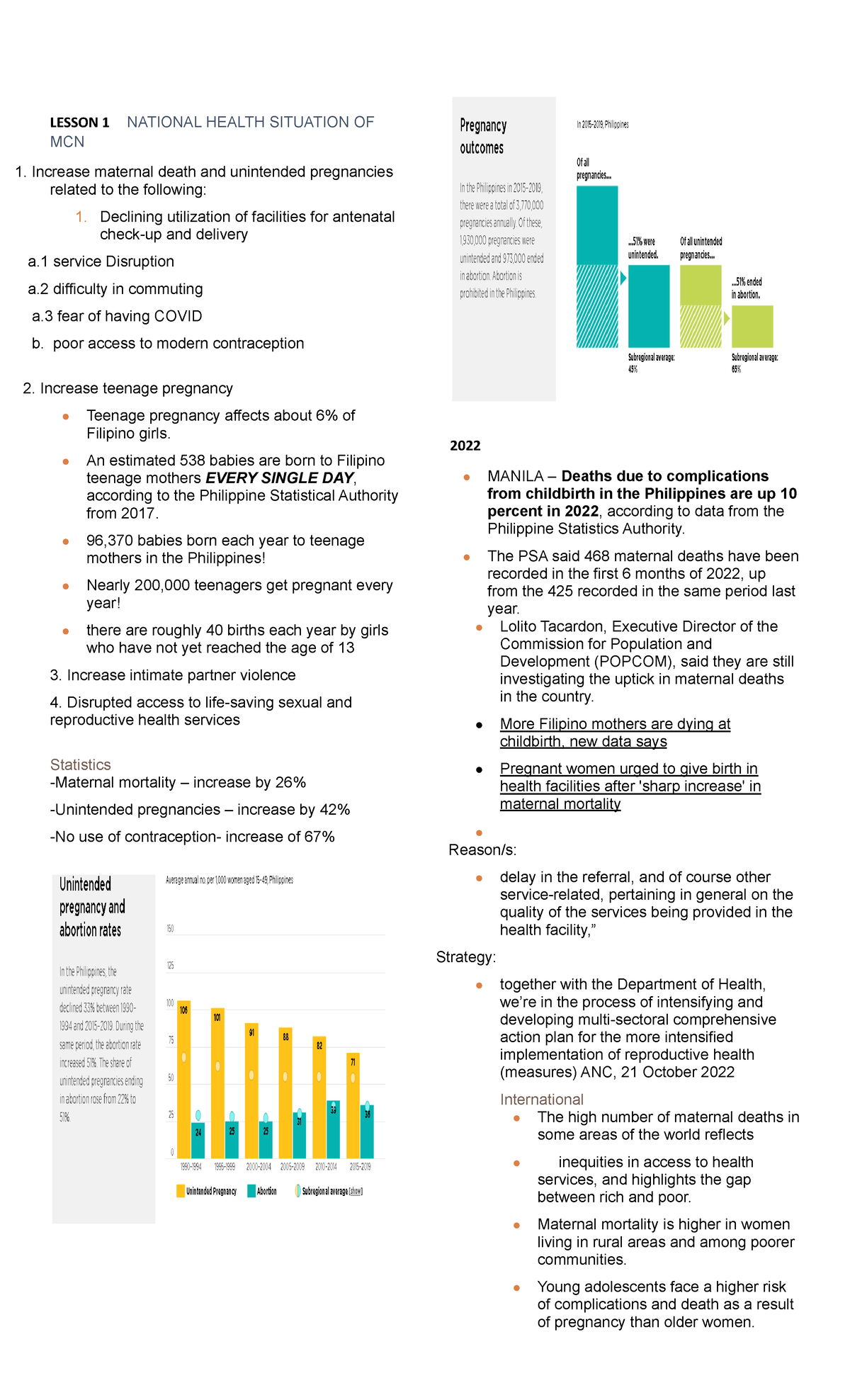 NCM 109 Complete Reviewer: Maternal Health & Genetic Counseling ...
