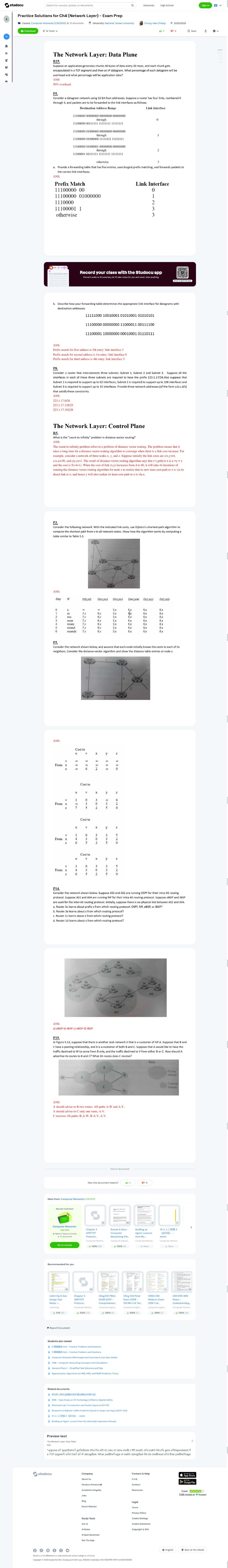 Ch4 (Network Layer) Exam Prep: Fire Shot Capture 022 Solutions - Studocu