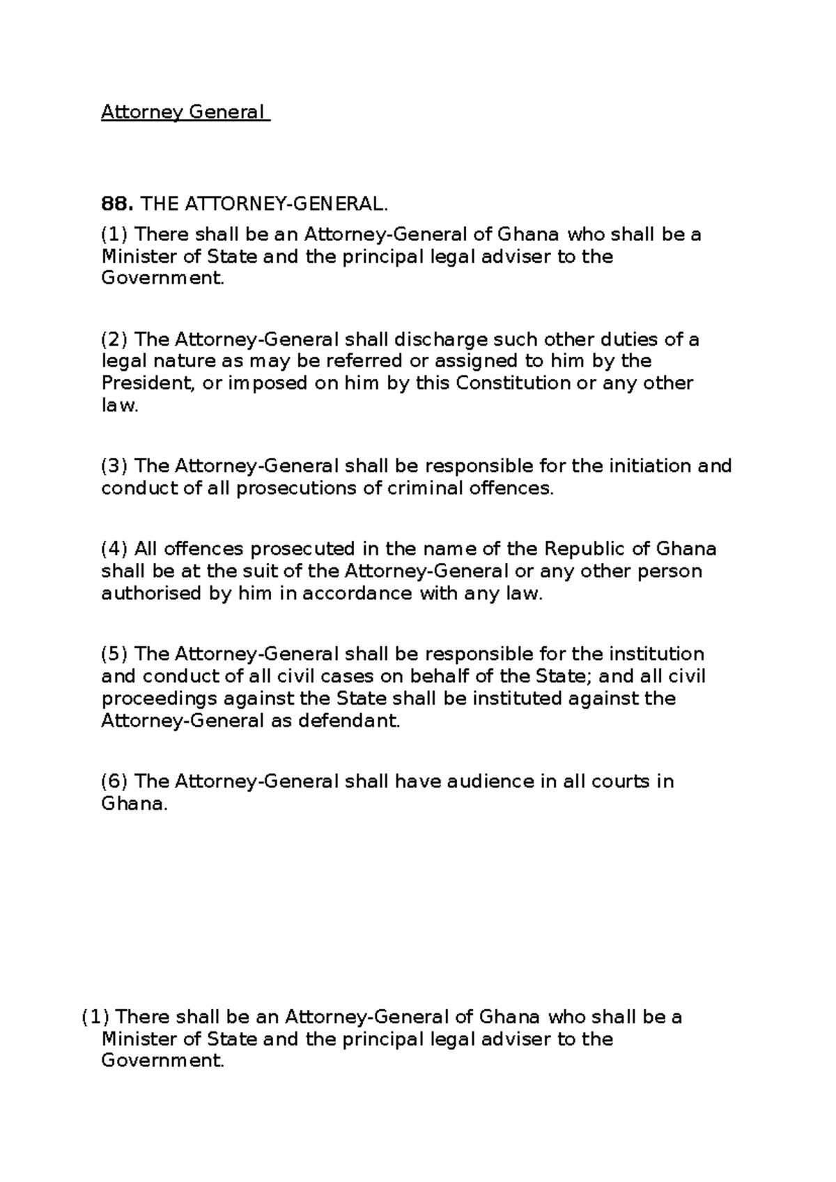 Attorney General 88: Role and Responsibilities in Ghana's Legal System ...